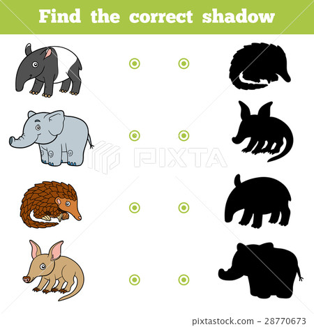 Find the correct shadow. Vector set of animals - Stock Illustration ...