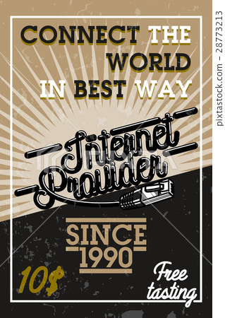 Color vintage internet provider banner - Stock Illustration [28773213 ...