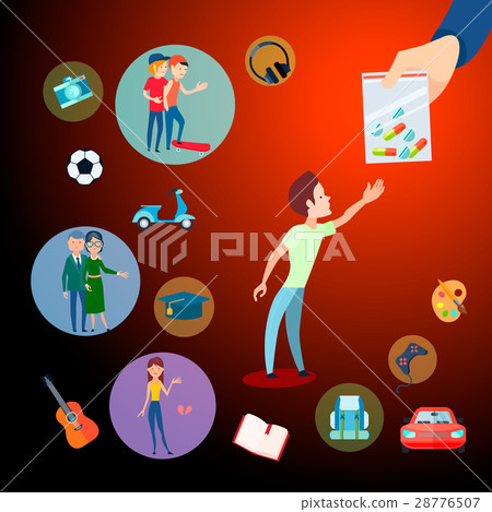 Drug Addiction Background Concept - Stock Illustration [28776507] - PIXTA