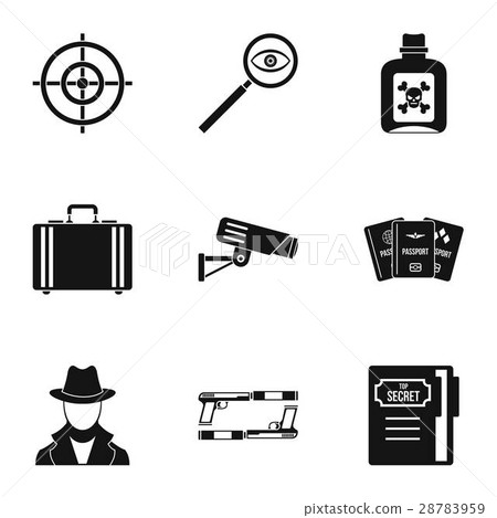 Detective icons set, simple style - Stock Illustration [28783959] - PIXTA