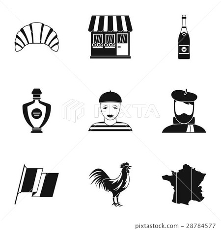 France Republic icons set, simple style - Stock Illustration [28784577 ...