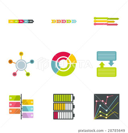 Success in business icons set, flat style - Stock Illustration ...