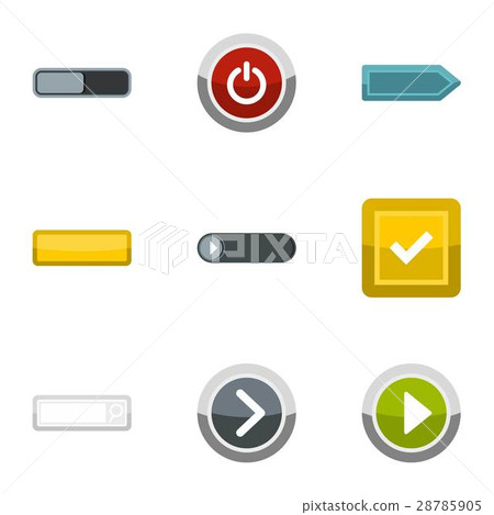 Different buttons icons set, flat style - Stock Illustration [28785905 ...