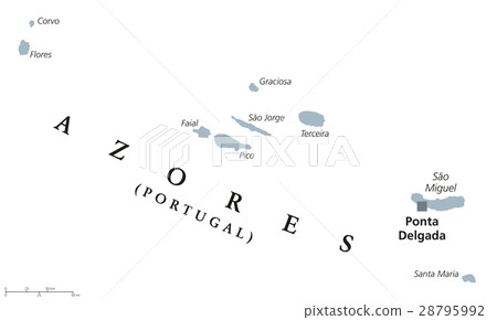 Azores political map - Stock Illustration [28795992] - PIXTA