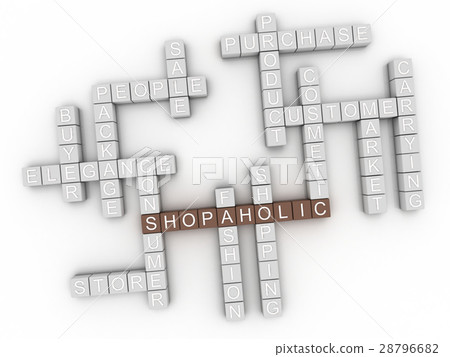 3d image Shopaholic word cloud concept - Stock Illustration [28796682 ...