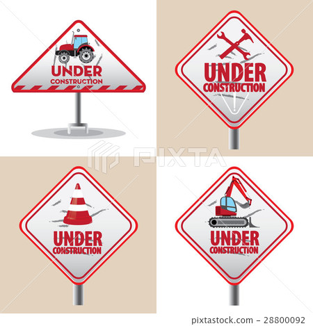 under construction signs symbols set, vector-插圖素材 [28800092] - PIXTA圖庫