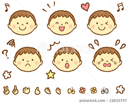 Baby face emotions and pleasures - Stock Illustration [28810747] - PIXTA