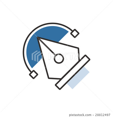 Blue pen tool icon vector-插圖素材 [28812497] - PIXTA圖庫