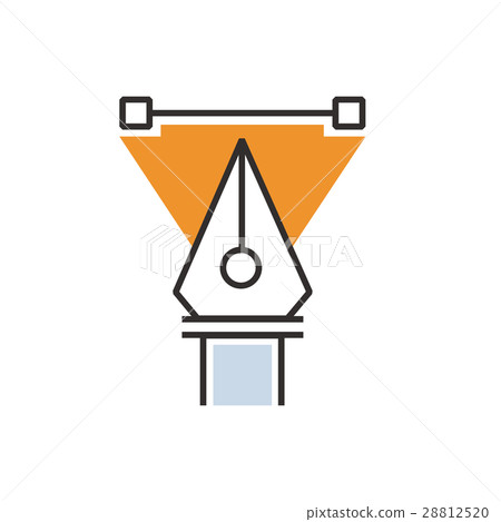 triangle Orange pen tool icon - Stock Illustration [28812520] - PIXTA