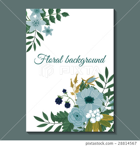 Cute invitation template with flower decoration - Stock Illustration ...