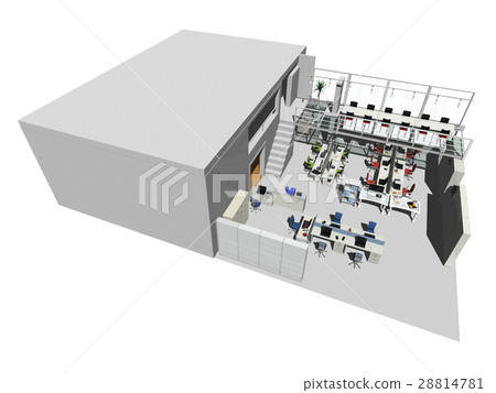 Office overhead view (upper section) - Stock Illustration [28814781 ...