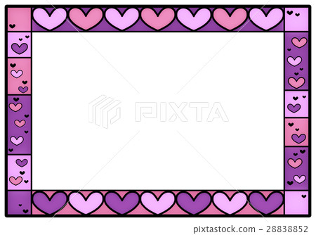 Purple heart stained glass frame - Stock Illustration [28838852] - PIXTA