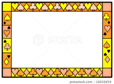 Stained glass frame of yellow and orange... - Stock Illustration ...