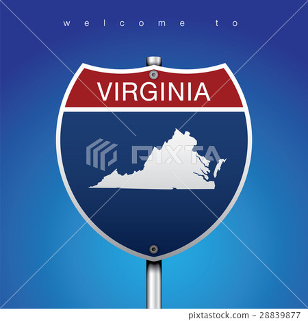Sign Road America Style with VIRGINIA State - Stock Illustration ...