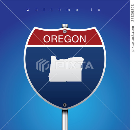 Sign Road America Style with OREGON State - Stock Illustration ...