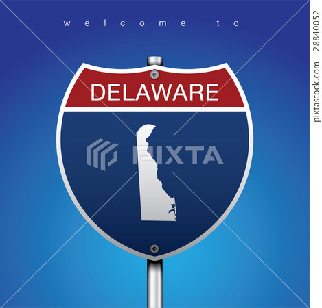 Sign Road America Style with DELAWARE State-插圖素材 [28840052] - PIXTA圖庫