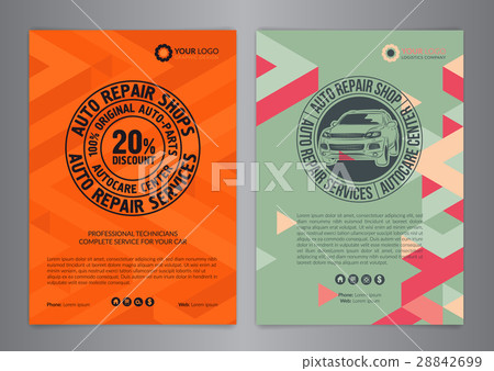Set of car Service Business Layout templates. - Stock Illustration ...