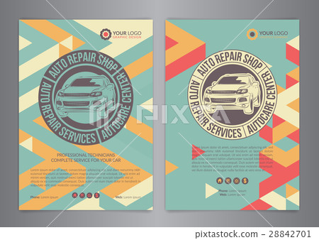 Set of car Service Business Layout templates. - Stock Illustration ...