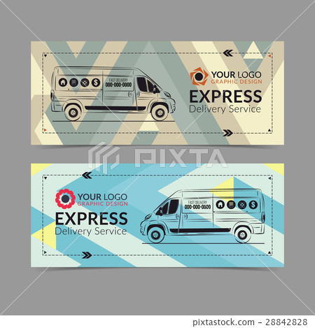 Set of Express delivery service banner. - Stock Illustration [28842828 ...