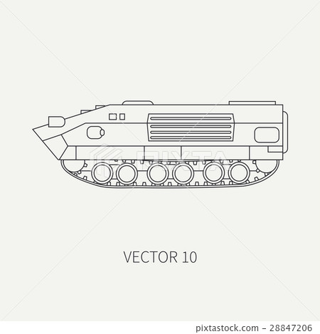 Line flat plain vector icon infantry assault - Stock Illustration ...
