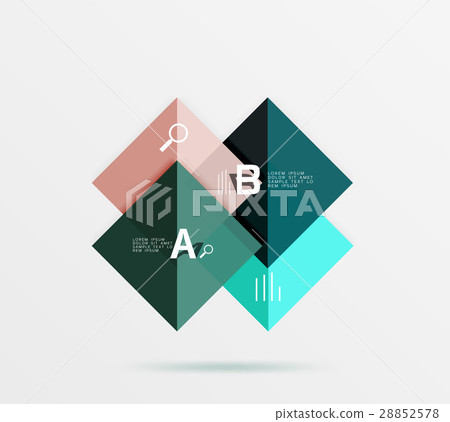 Overlapping square infographics - Stock Illustration [28852578] - PIXTA