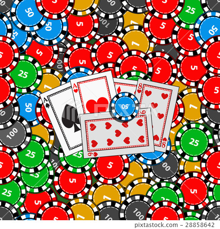Seamless pattern. casino game. card chips. - Stock Illustration ...