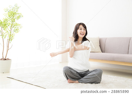 Female stretch elongation young woman young... - Stock Photo [28865890 ...