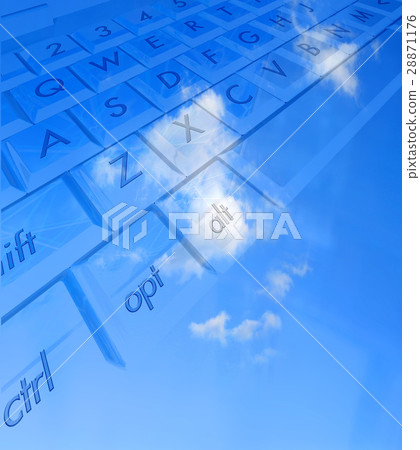 Blue sky computer keyboard - Stock Illustration [28871176] - PIXTA