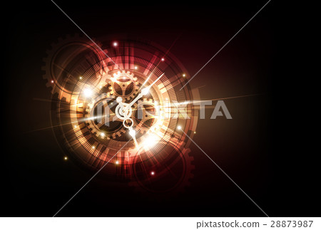 Abstract Technology Background, Time clock concept - Stock Illustration ...