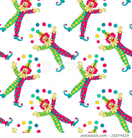 clowns seamless pattern background - Stock Illustration [28874829] - PIXTA
