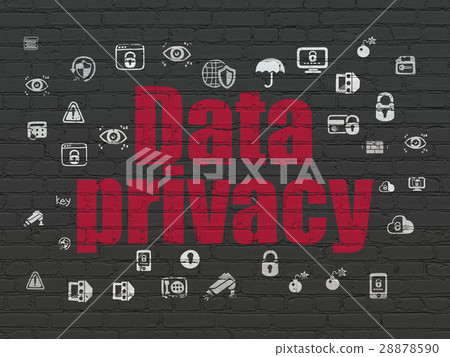Privacy concept: Data Privacy on wall background - Stock Illustration ...