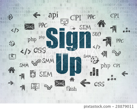 Web development concept: Sign Up on Digital Data - Stock Illustration ...