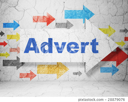 Advertising concept: arrow with Advert on grunge - Stock Illustration ...