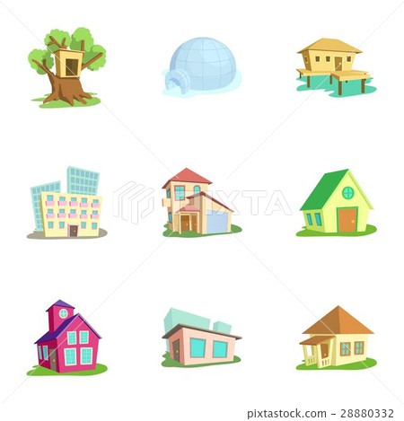 Structure icons set, cartoon style - Stock Illustration [28880332] - PIXTA