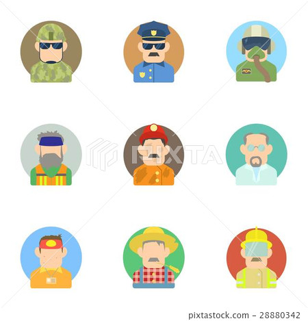Specialty icons set, flat style - Stock Illustration [28880342] - PIXTA
