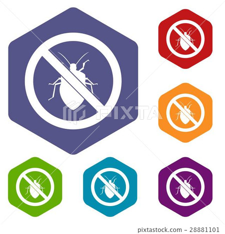 No bug sign icons set - Stock Illustration [28881101] - PIXTA