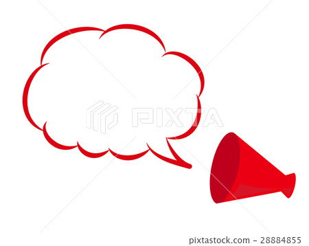 Red Megaphone icon Callout (with character space) - Stock Illustration ...