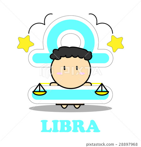 Libra cartoon with Big Zodiac sign icon vector - Stock Illustration ...