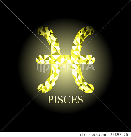 Light yellow polygonal Pisces zodiac sign symbol - Stock Illustration ...