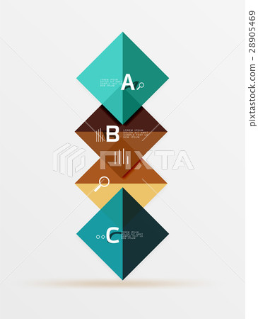 Modern flying square infographic - Stock Illustration [28905469] - PIXTA