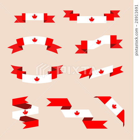Ribbons or banners in colors of Canadian flag - Stock Illustration ...