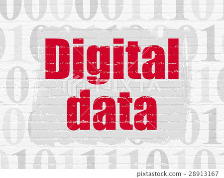 Information concept: Digital Data on wall - Stock Illustration ...