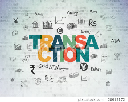 Currency concept: Transaction on Digital Data - Stock Illustration ...