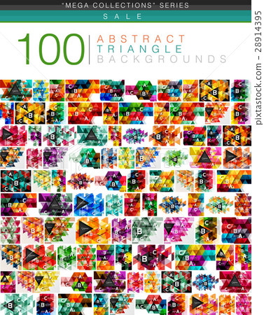 Mega collection of 100 triangle abstract - Stock Illustration [28914395 ...