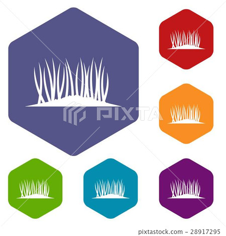 Grass on ground icons set - Stock Illustration [28917295] - PIXTA