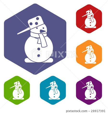 Snowman icons set - Stock Illustration [28917391] - PIXTA