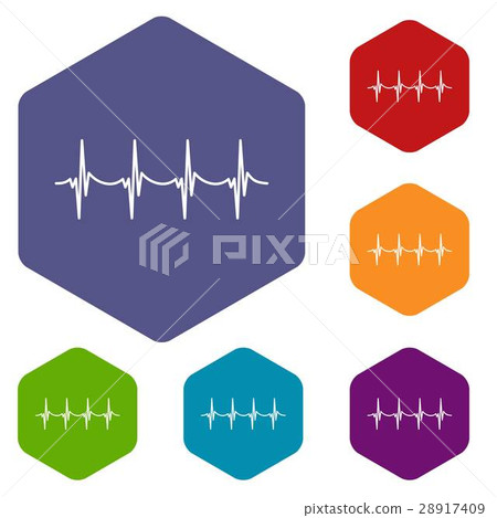 Musical pulse icons set - Stock Illustration [28917409] - PIXTA