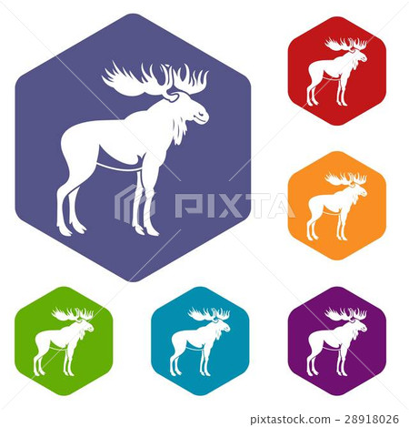 Moose icons set - Stock Illustration [28918026] - PIXTA