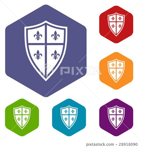 Royal shield icons set - Stock Illustration [28918090] - PIXTA