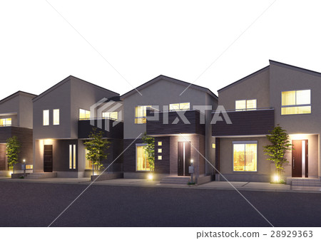 Townscape evening landscape - Stock Illustration [28929363] - PIXTA